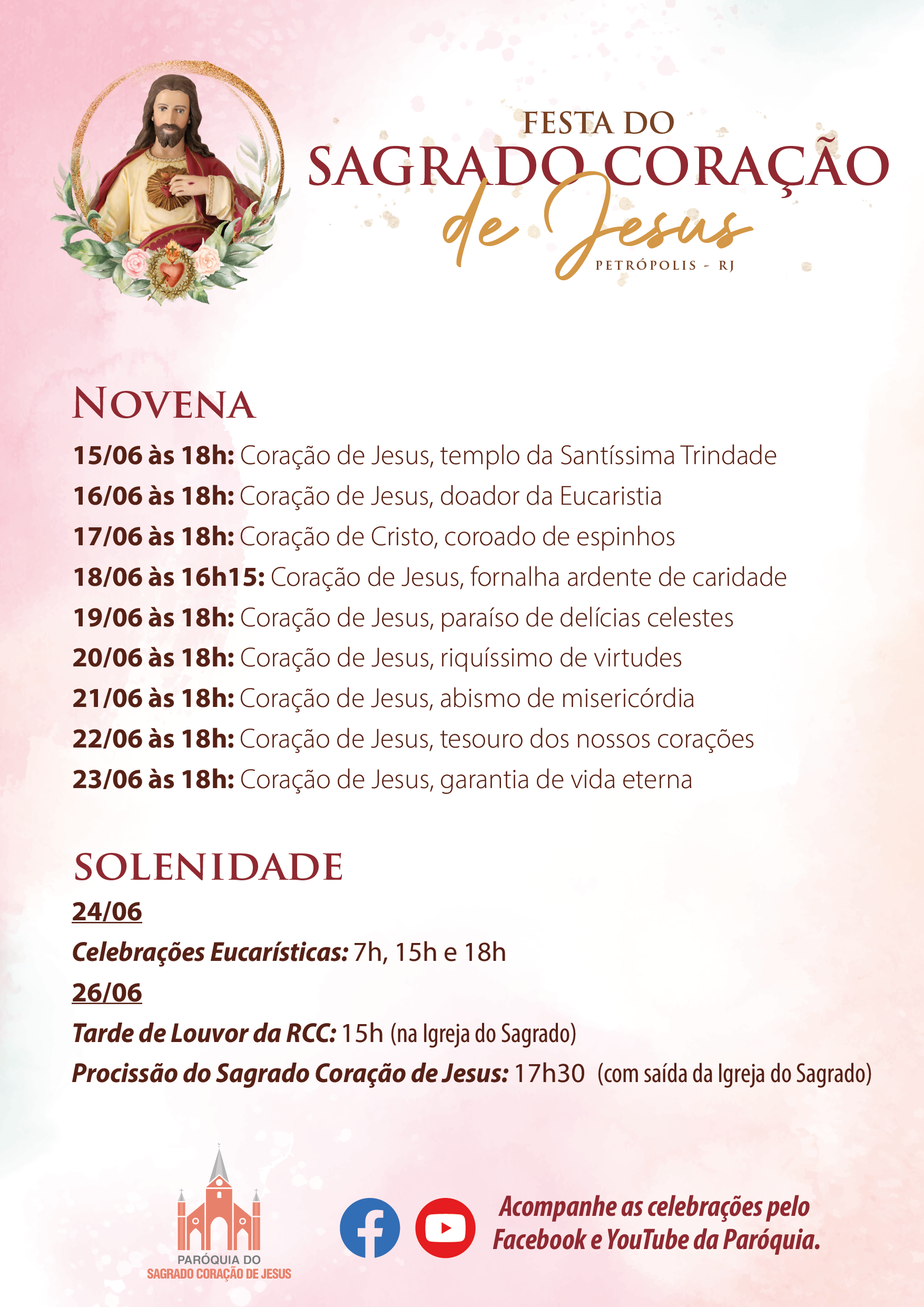 Festividades e Celebrações do Sagrado Coração de Jesus começam nesta ...